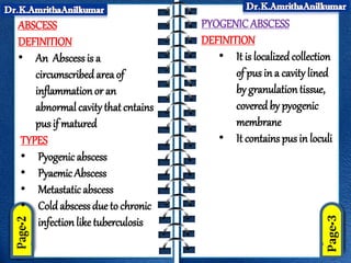 Pyogenic abscess by Dr.K.AmrithaAnilkumar | PPTX