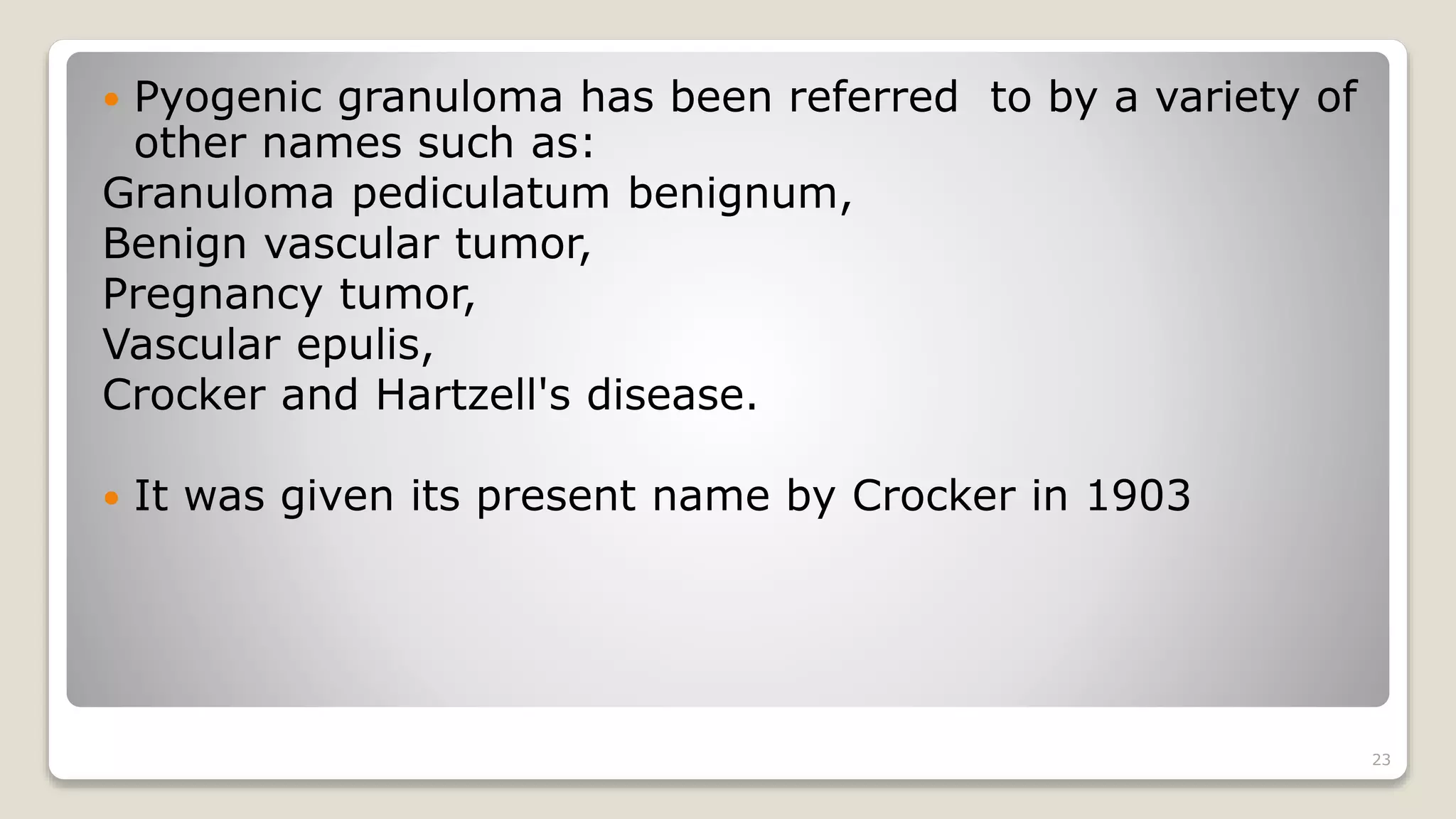 Pyogenic granuloma a case presentation | PPTX | Blood Disorders ...