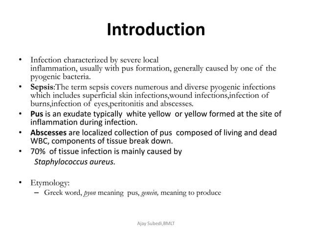 pyogenic infection.pptx | Skin and Dermatology | Diseases and Conditions