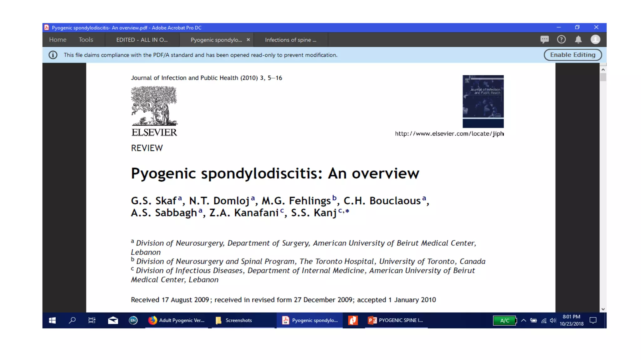 Pyogenic spine infections | PDF