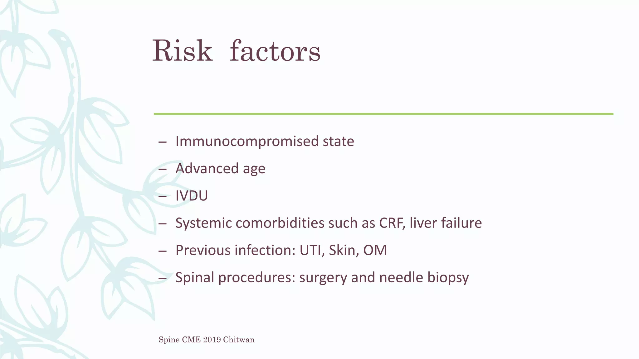 Pyogenic spondylitis cme chitwan 2019 | PPTX