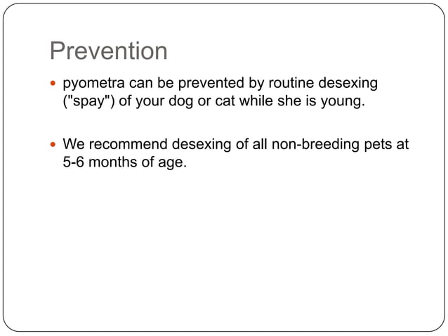 Pyometra | PPTX | Reproductive Health | Diseases and Conditions