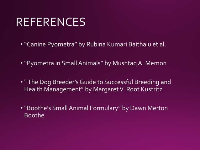 Pyometra in bitches | PPTX