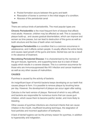 Pyorrhea types, causes, symptoms (1) | PDF