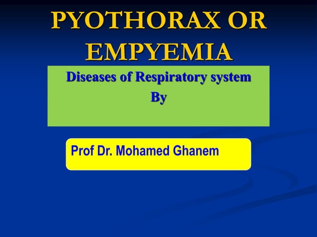 Pyothorax and chylothorax | PDF | Lung and Respiratory Health ...