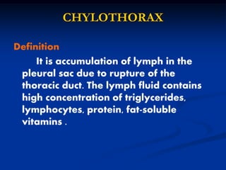 Pyothorax and chylothorax | PDF