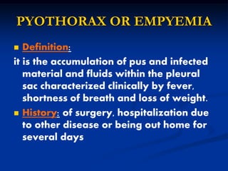 Pyothorax and chylothorax | PDF