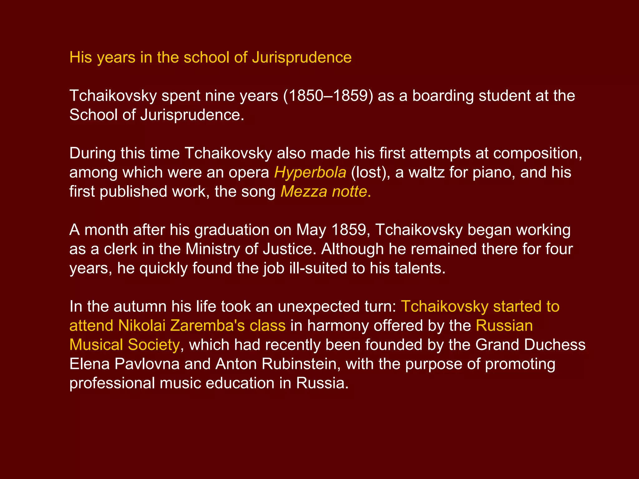 Pyotr I Tchaikovsky Biography | PPS