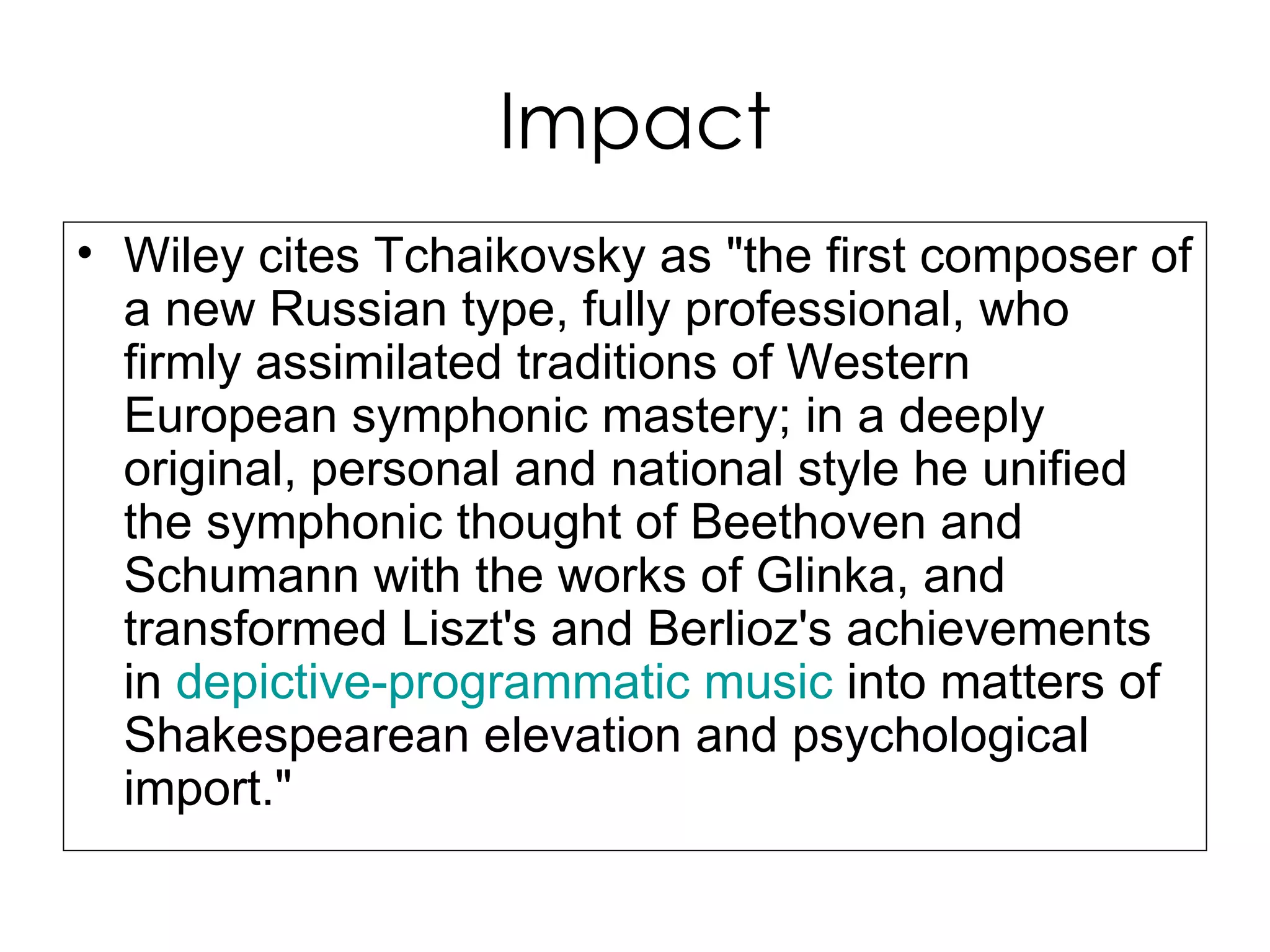 Pyotr Ilyich Tchaikovsky | PPT