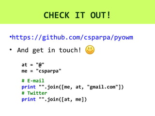 PyOWM - my first open source project | PPT