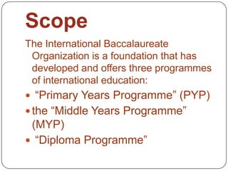 Primary Years Programme IB | PPTX