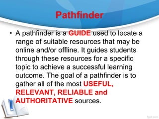 Creating a Pathfinder: PYP Exhibition Sourcing and Referencing | PPT