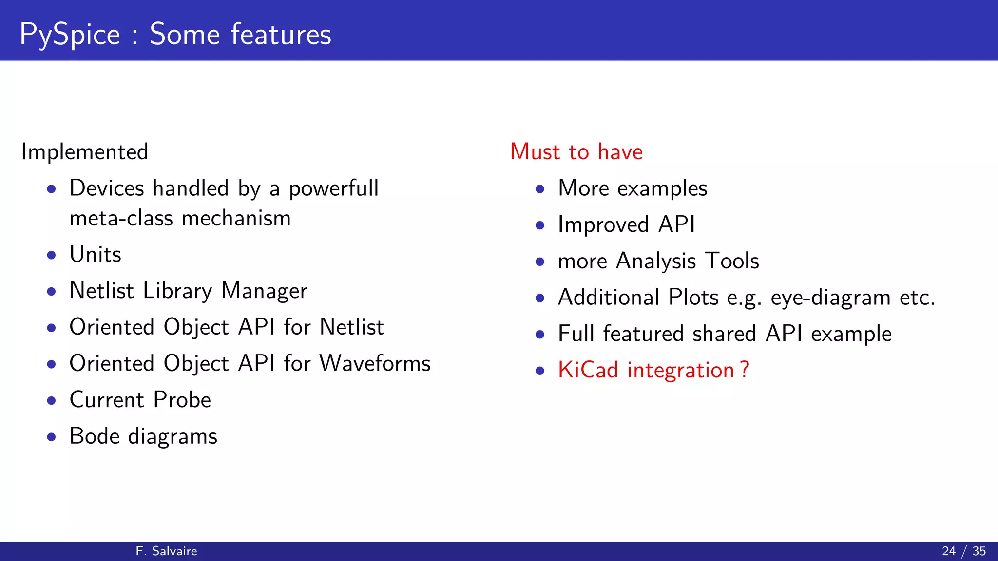 PyParis2017 / Circuit simulation using Python, by Fabrice Salvaire | PDF