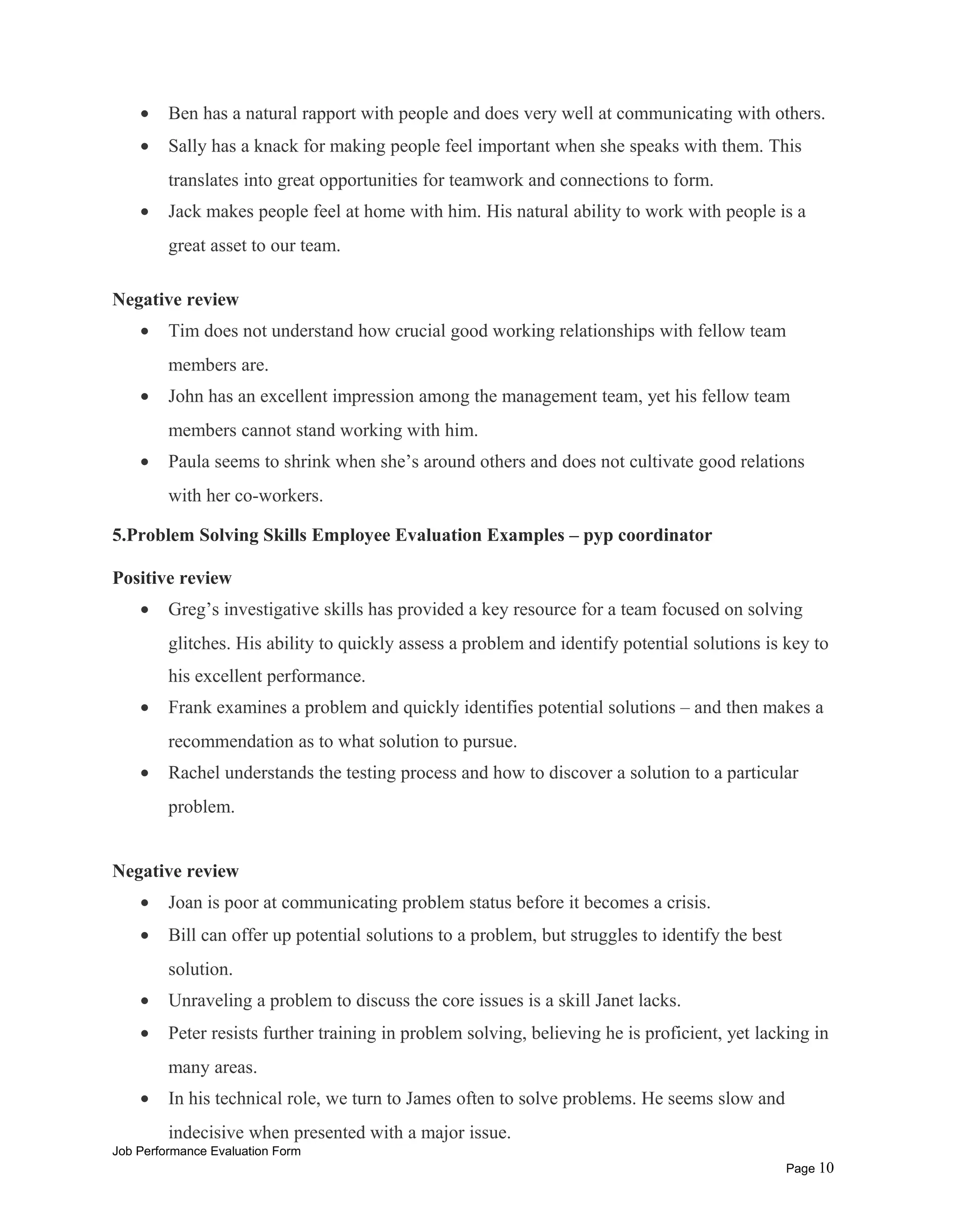Pyp coordinator performance appraisal | DOC