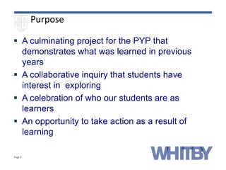 IB Primary Years Programme (PYP) Exhibition | PPTX