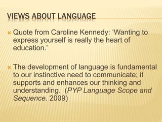 PYP Language Workshop for Parents (January 2013) | PPTX