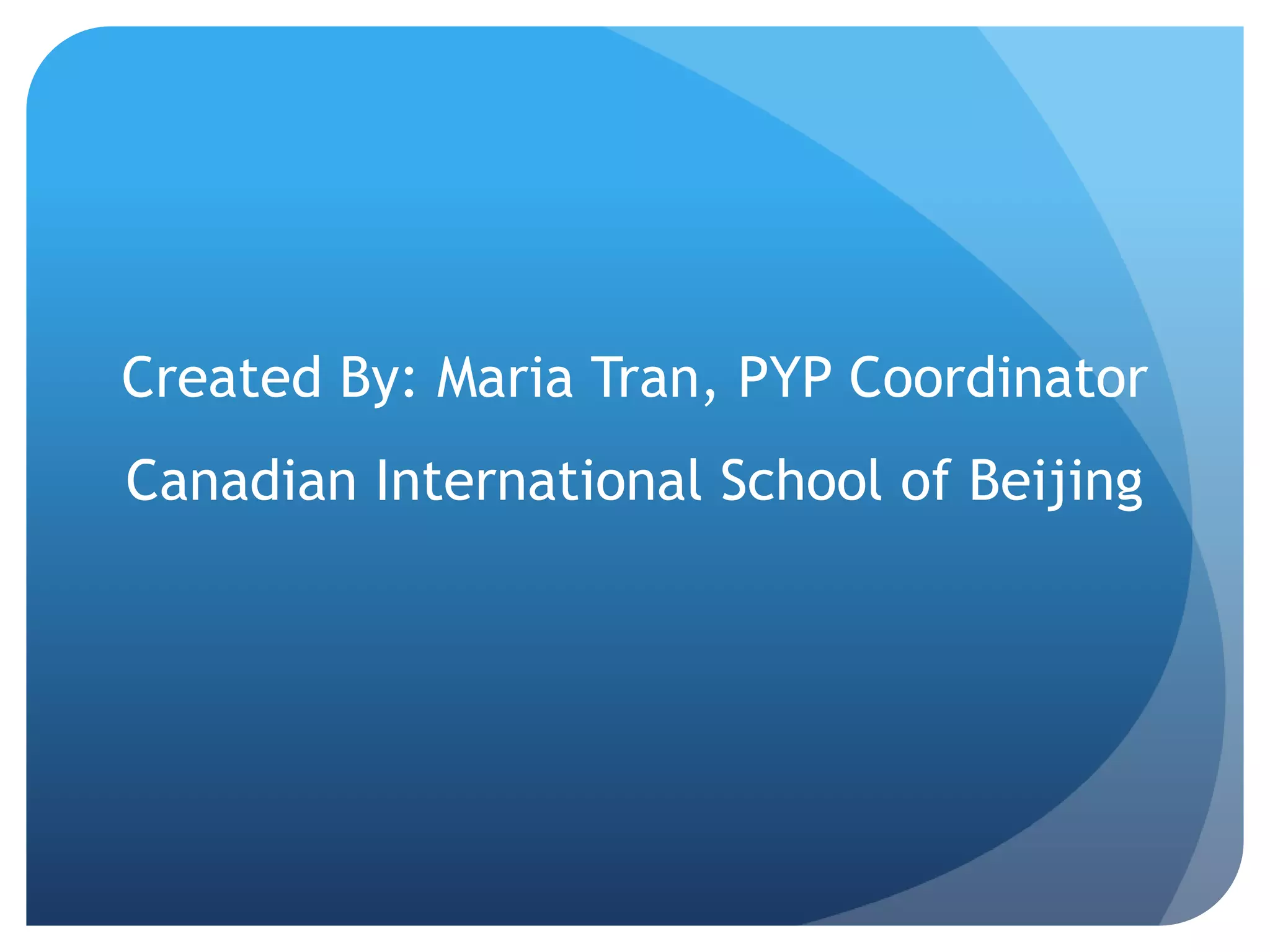 PYP New Teacher Induction PD | PPTX
