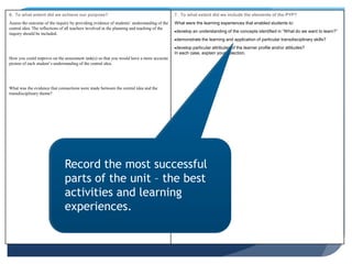 PYP New Teacher Induction PD | PPTX