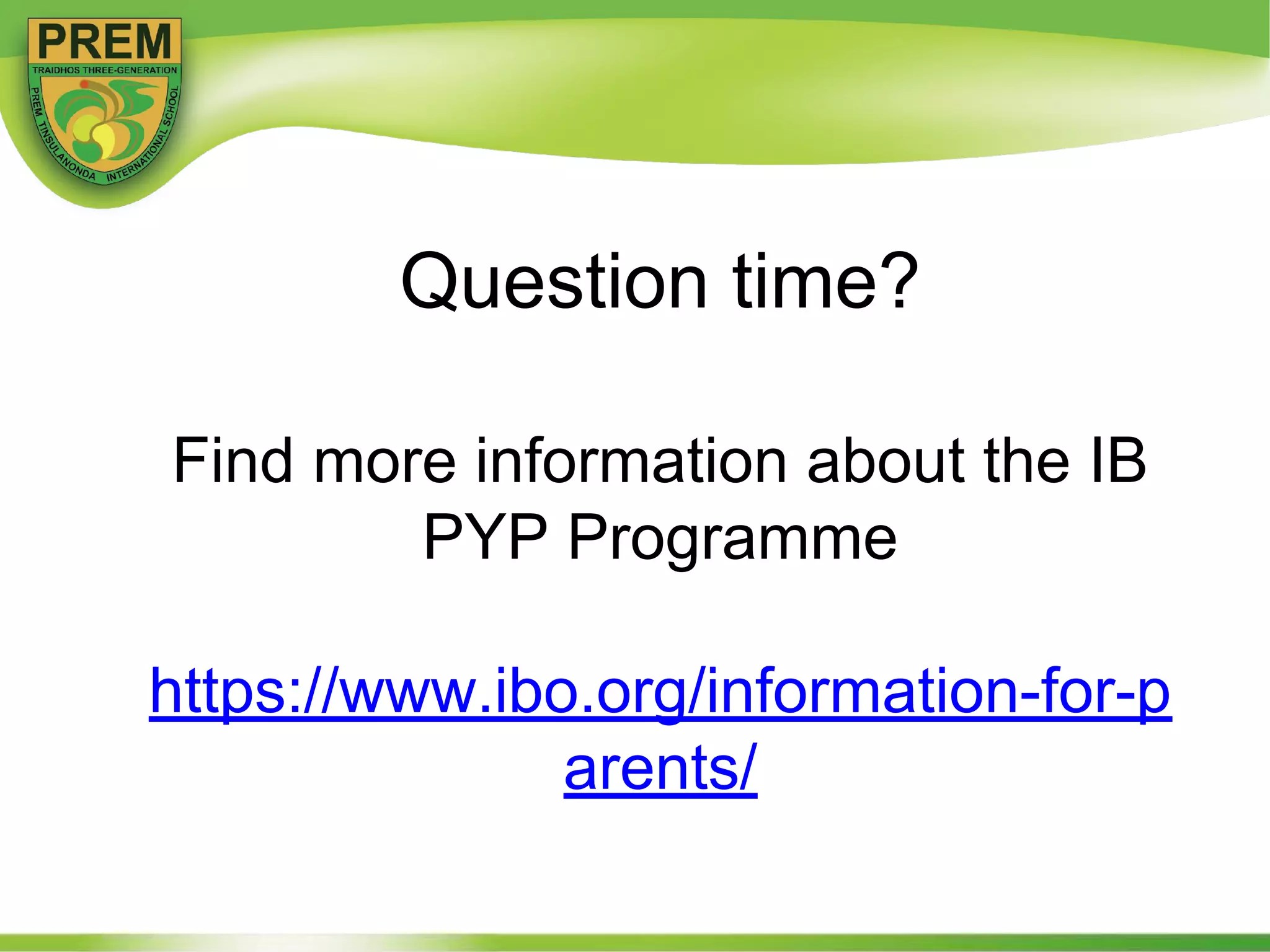 Pyp parent workshop | PDF