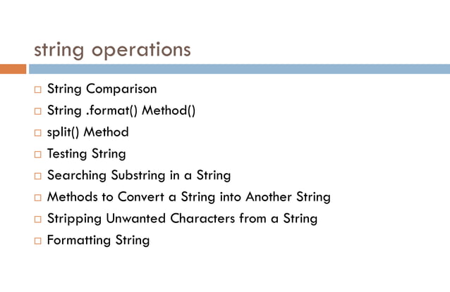 Python Programming Strings Ppt