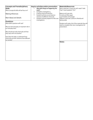 Pyp week 6 plan | PDF