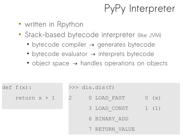 Pypy Dynamic Language Compilation Framework Ppt