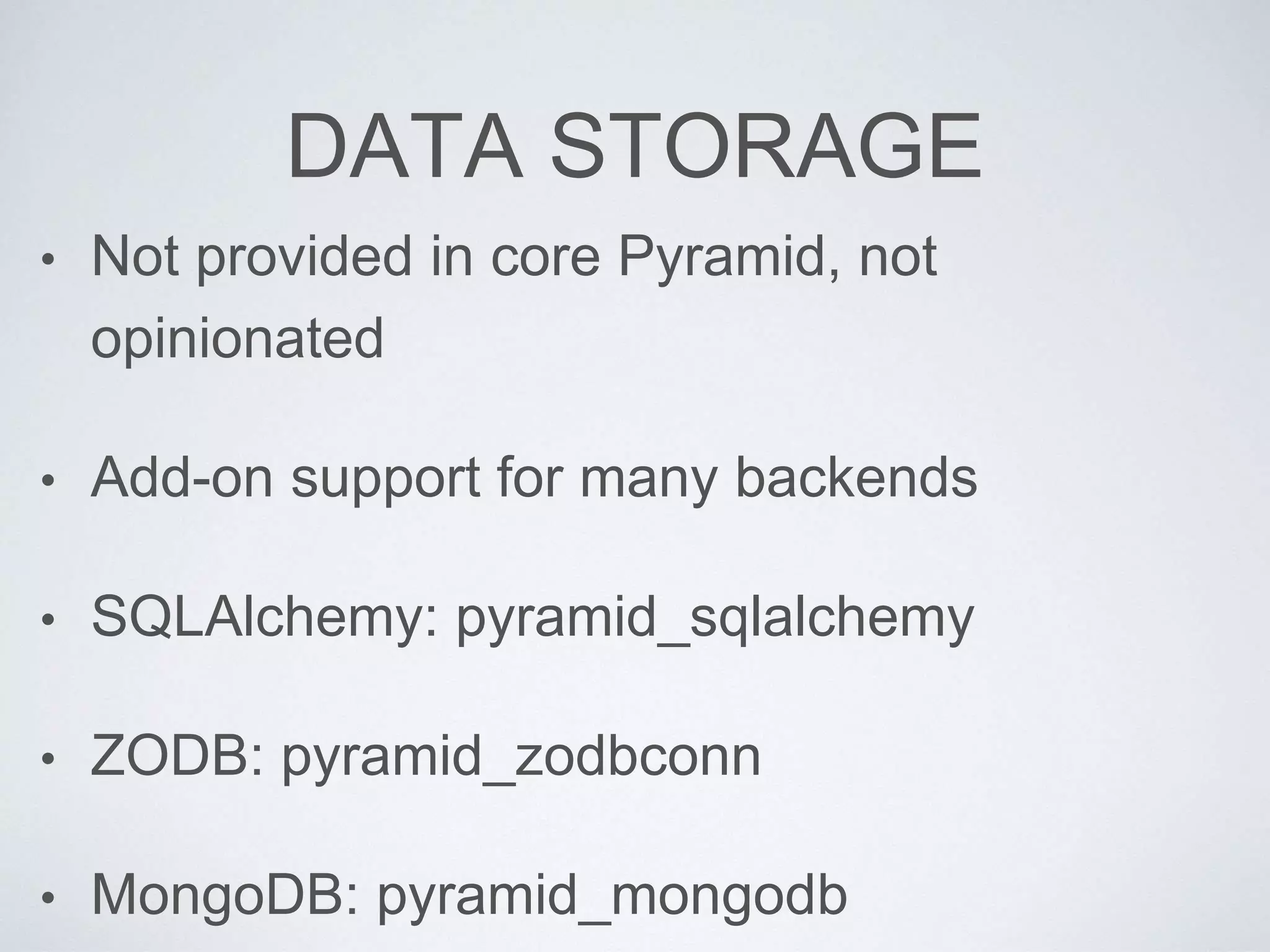 Pyramid web framework | PPTX | Web Development | Internet