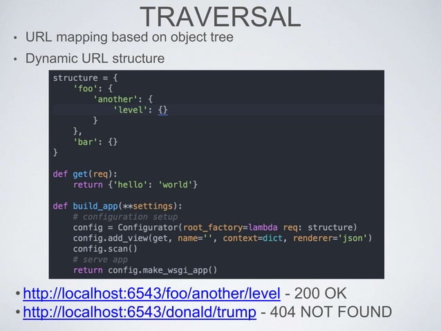 Pyramid web framework | PPTX | Web Development | Internet