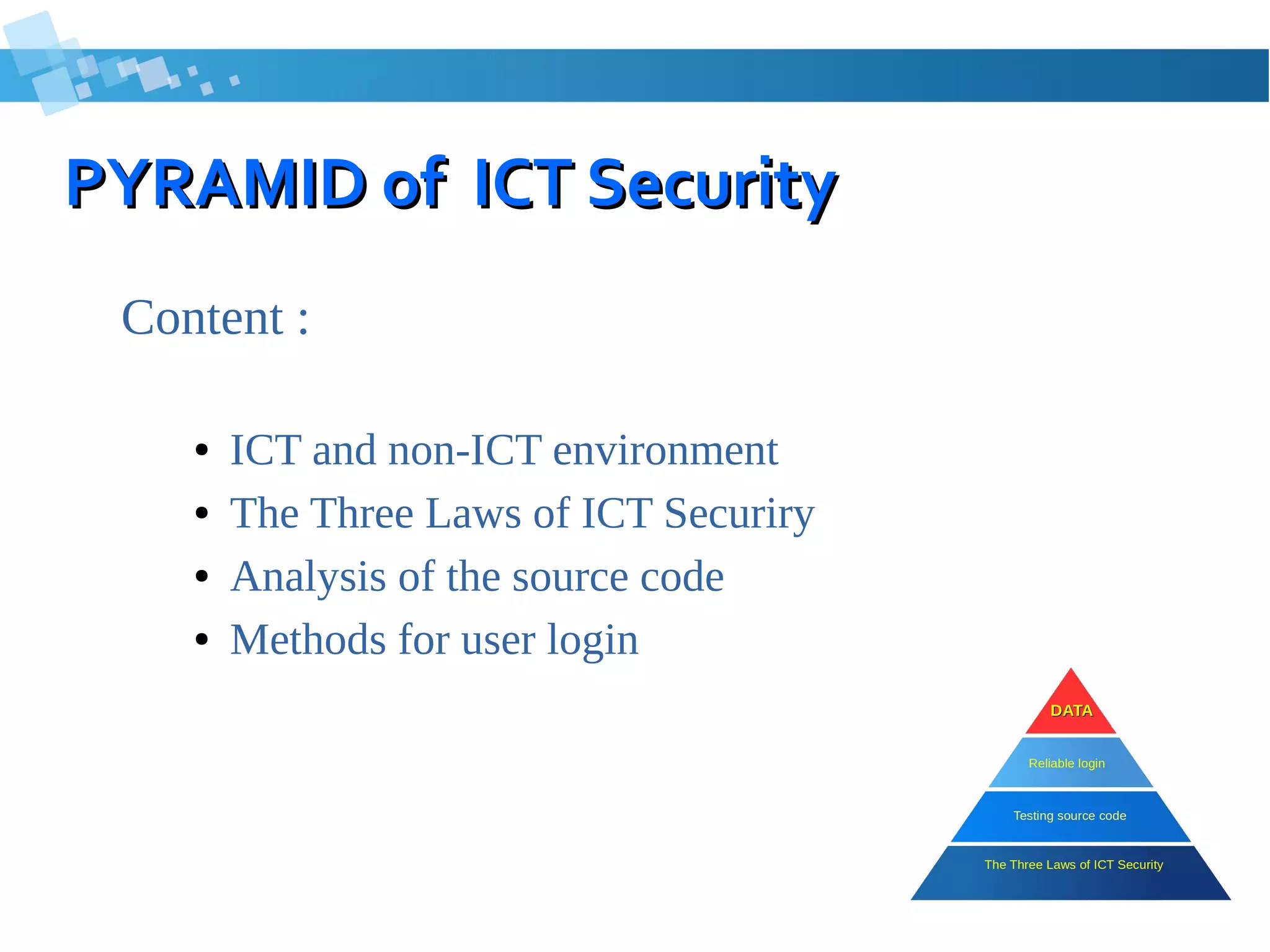 Pyramid of Cyber Security | ODP | IT and Internet Support | Internet