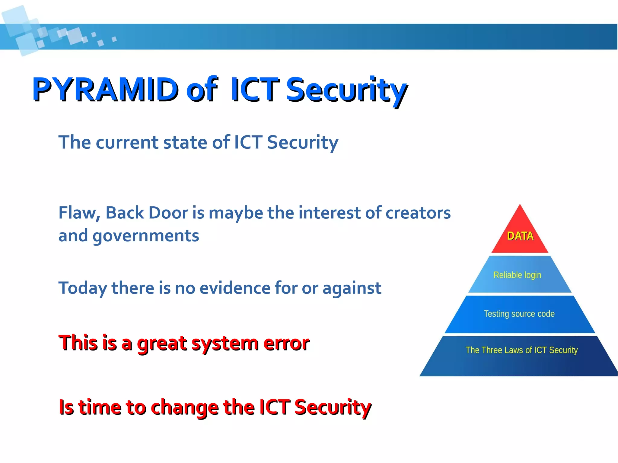 Pyramid of Cyber Security | ODP | IT and Internet Support | Internet