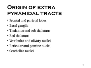 Pyramidal & extrapyramida tracts for physio students | PPT