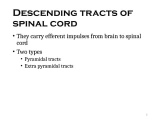 Pyramidal & extrapyramida tracts for physio students | PPT