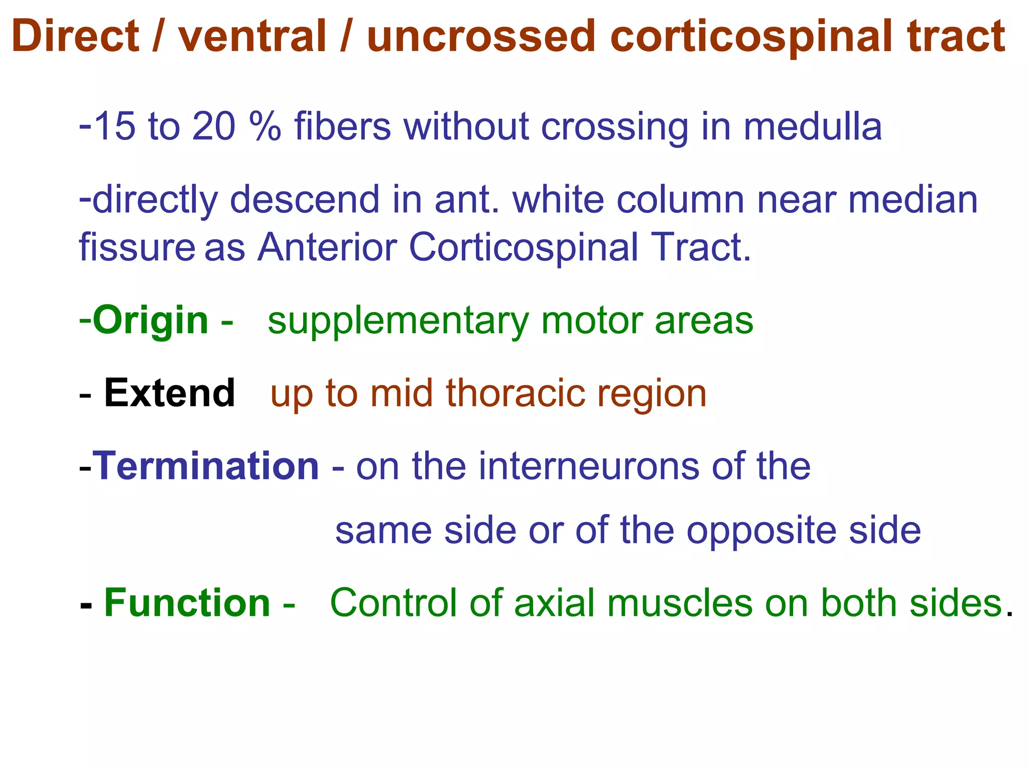 Pyramidal tract by Sunita.M.Tiwale,Prof. Dept of physiology,D.Y.Patil ...