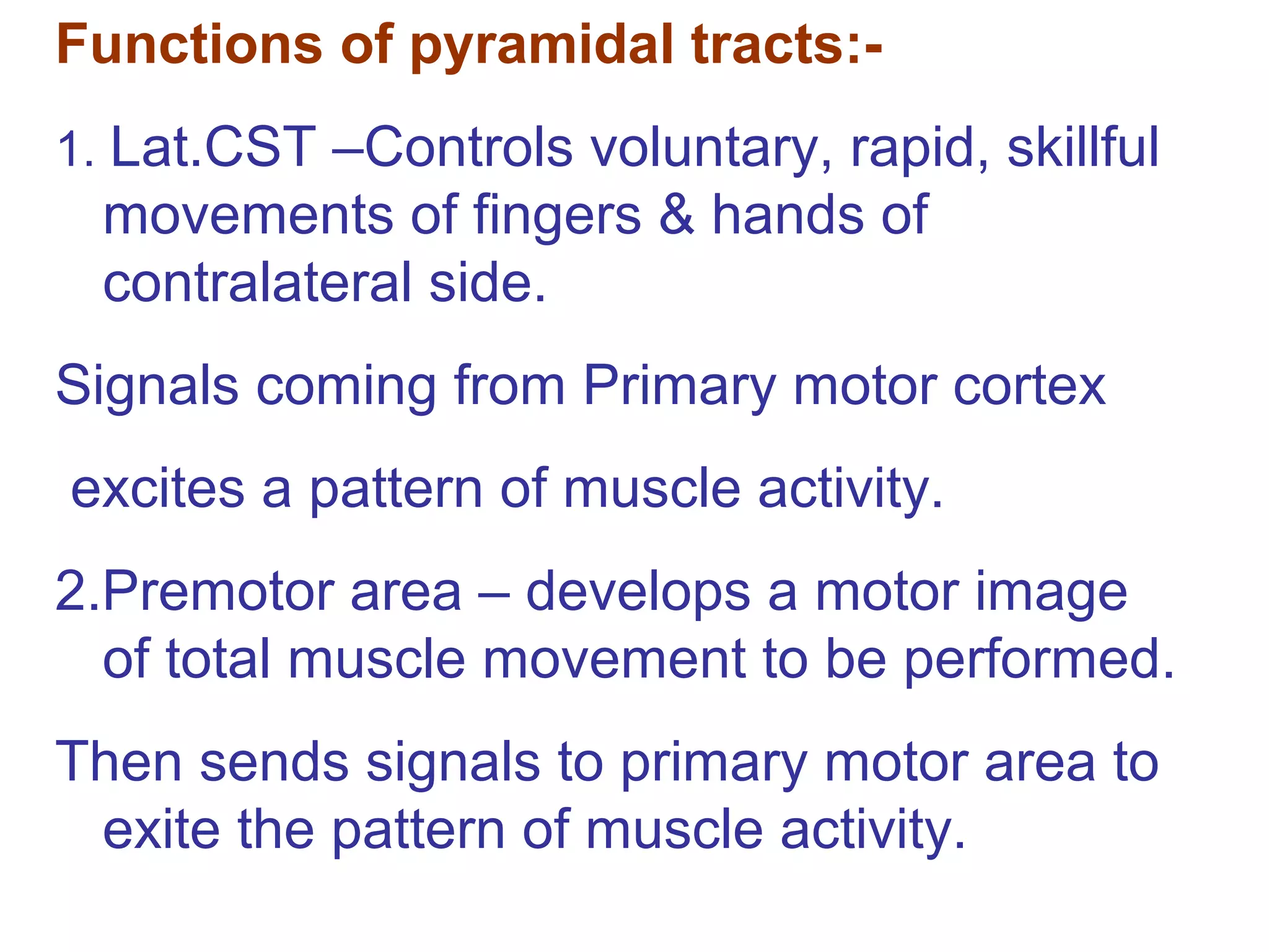 Pyramidal tract by Sunita.M.Tiwale,Prof. Dept of physiology,D.Y.Patil ...