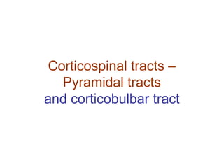 Pyramidal tract by Sunita.M.Tiwale,Prof. Dept of physiology,D.Y.Patil ...