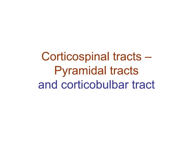 Pyramidal tract by Sunita.M.Tiwale,Prof. Dept of physiology,D.Y.Patil ...
