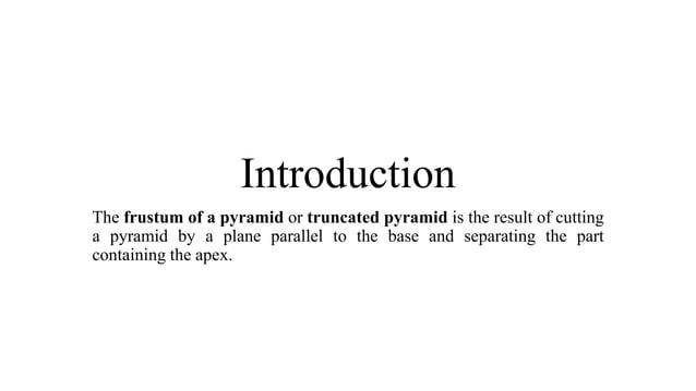 Pyramid and Frustum | PPTX