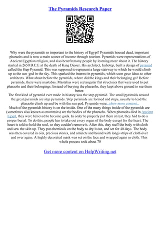 Pyramid Essay | PDF