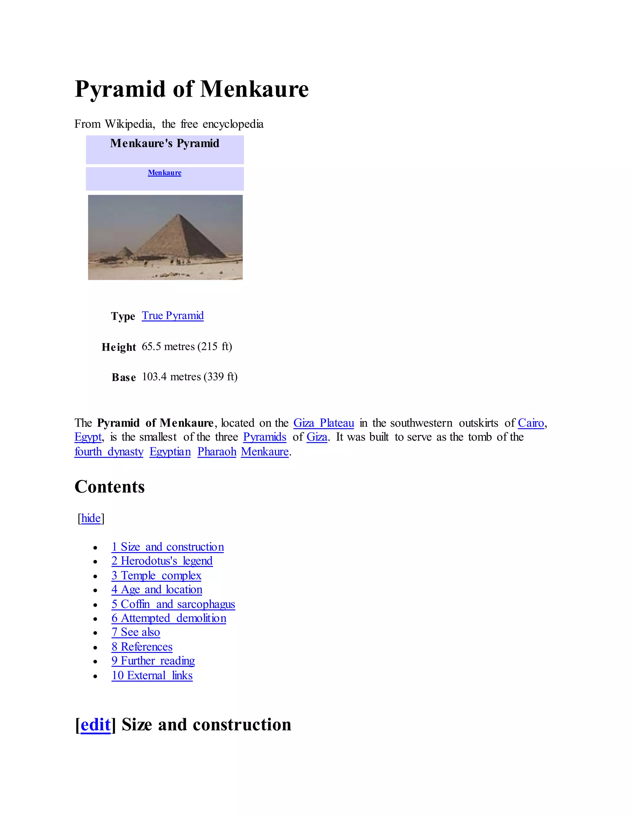 Pyramid of menkaure wiki | DOCX
