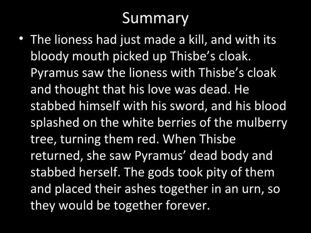 Pyramus and thisbe | PPT