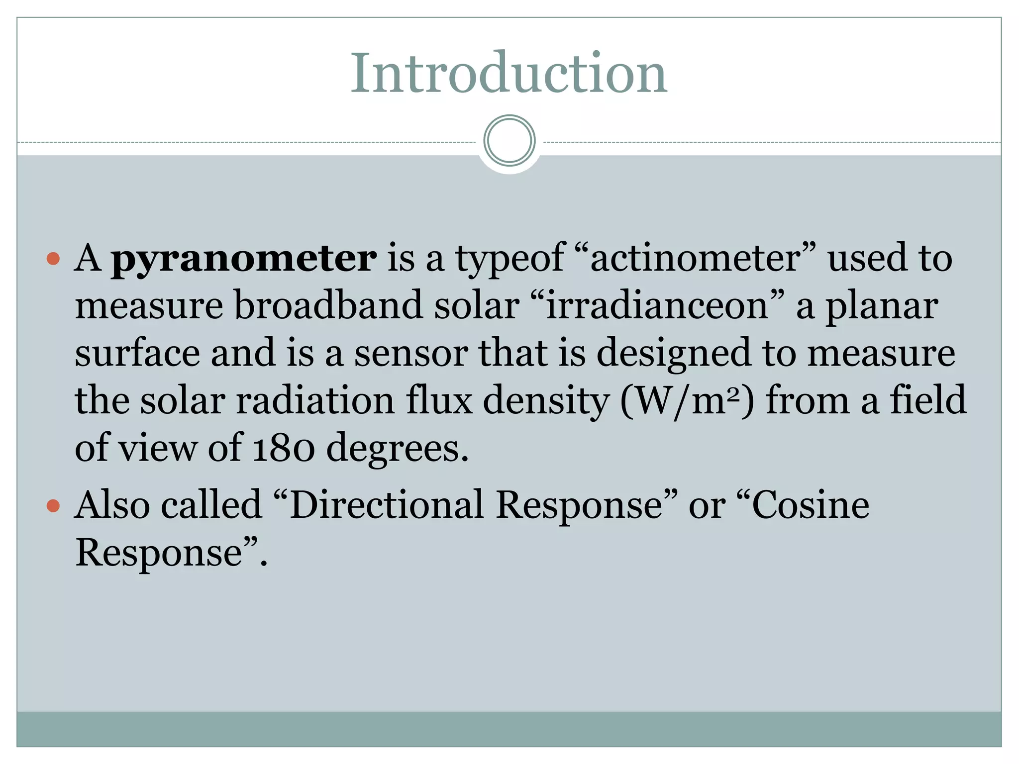 Pyranometer | PPTX