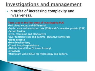 Pyrexia of unknown origin | PPTX