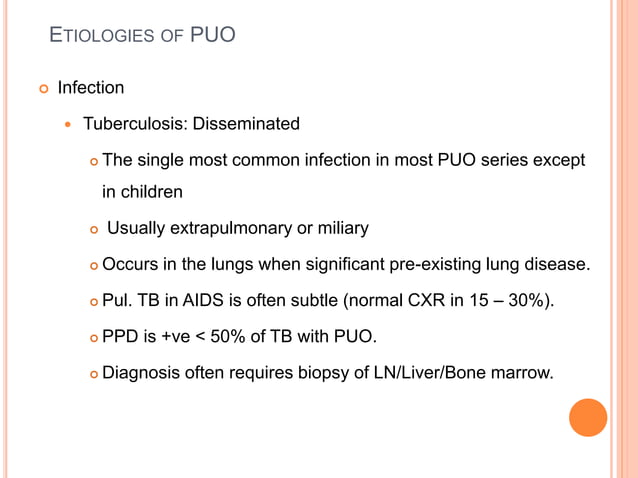 Pyrexia of unknown origin | PPTX | Infectious Diseases | Diseases and ...
