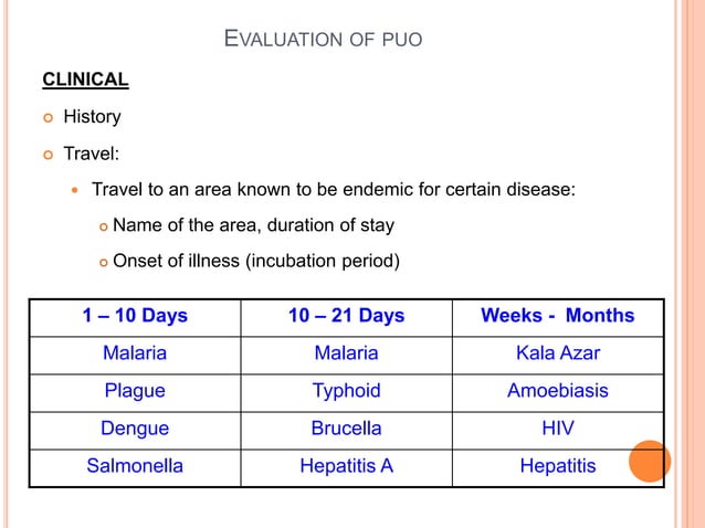 Pyrexia of unknown origin | PPTX | Infectious Diseases | Diseases and ...