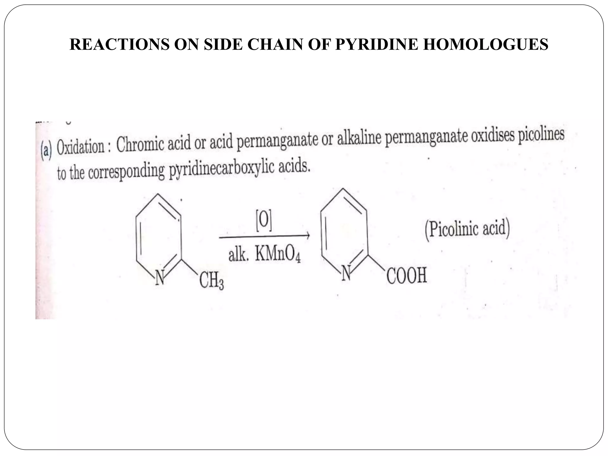 Pyridine: Synthesis, reactions and medicinal uses | PPTX
