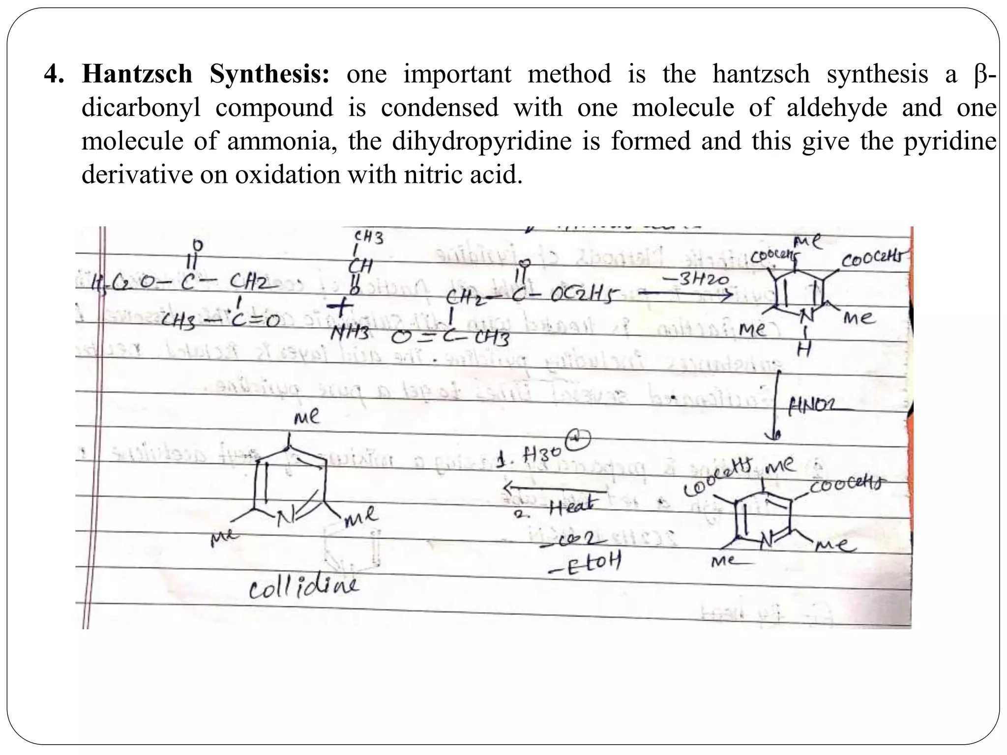 Pyridine: Synthesis, reactions and medicinal uses | PPTX