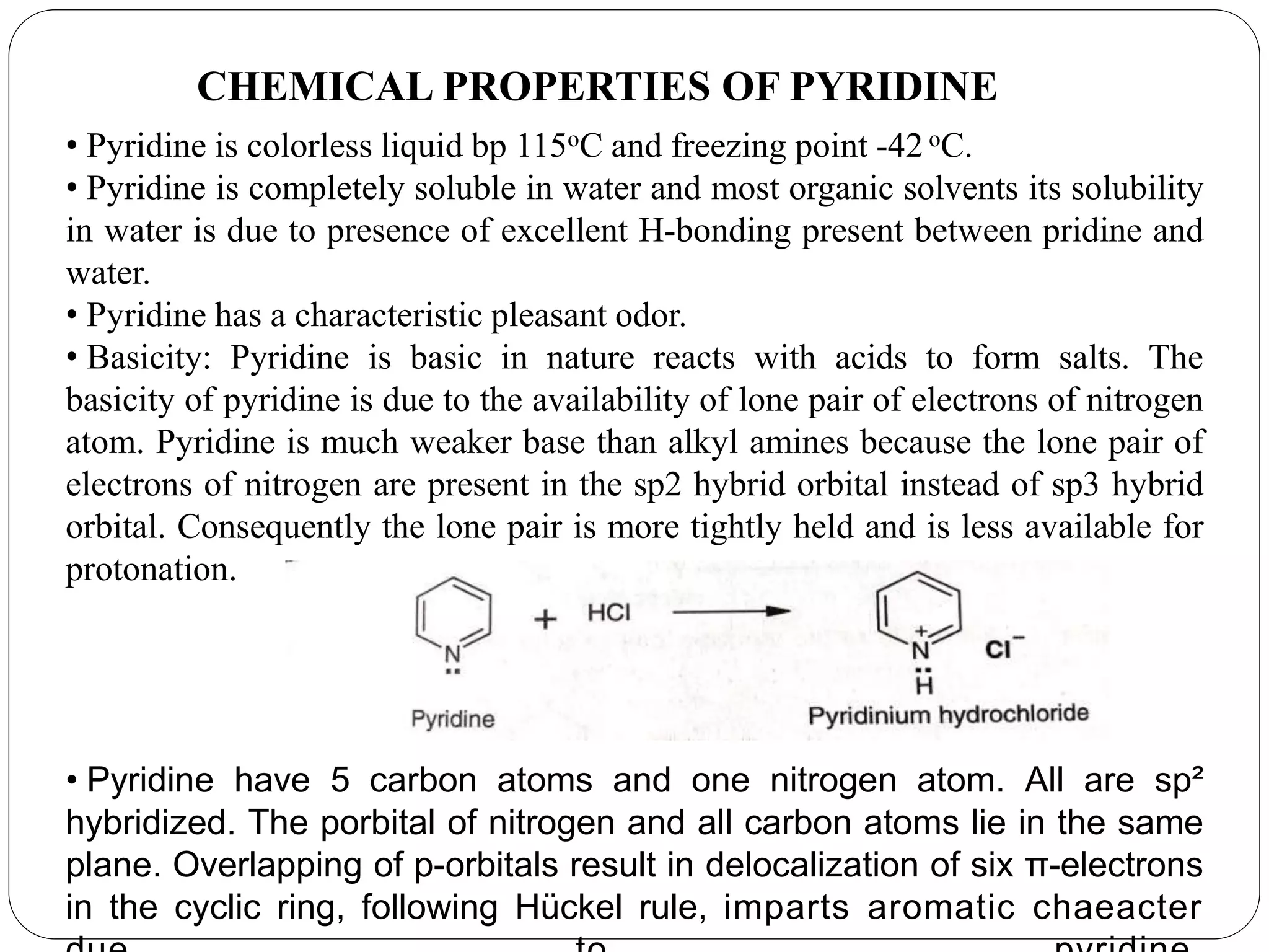 Pyridine: Synthesis, reactions and medicinal uses | PPTX
