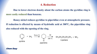 Pyridine - Syntheis, Reactions and Medicinal uses | PPTX