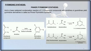 CHEMISTRY AND SYNTHESIS OF PYRIMIDINE - HETEROCYCLIC CHEMISTRY | PPTX