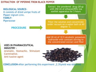 extraction of important phytodrug | PPTX | Chemistry | Science